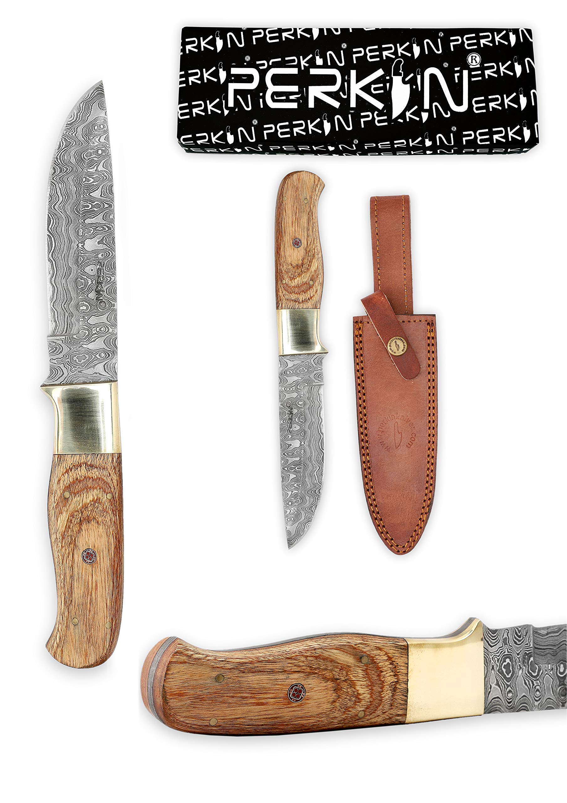 Perkin Knives - Custom Handmade Damascus Hunting Knife Fixed Blade Knife