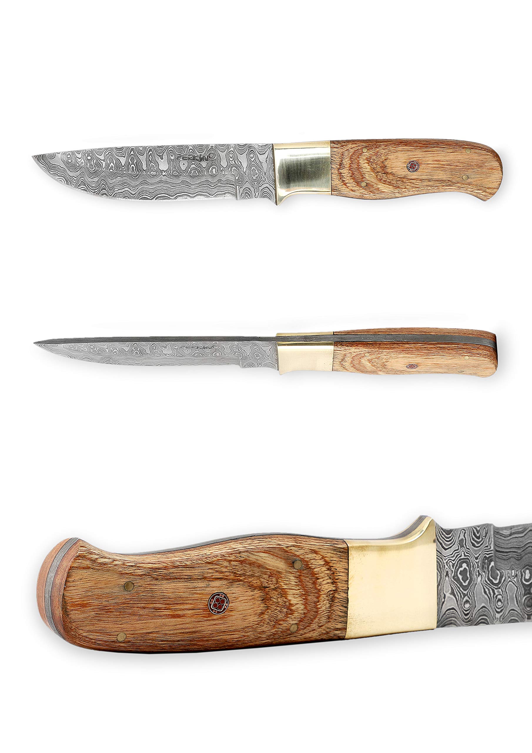 Perkin Knives - Custom Handmade Damascus Hunting Knife Fixed Blade Knife