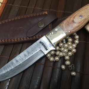 Perkin Knives - Custom Handmade Damascus Hunting Knife Fixed Blade Knife