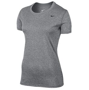 nike women's dri-fit legend short sleeve t-shirt (large, gray)