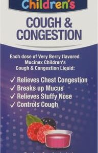 Mucinex Children's Congestion & Cough Liquid, Berrylicious, 6.8oz (Packaging May Vary)