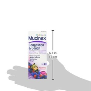 Mucinex Children's Congestion & Cough Liquid, Berrylicious, 6.8oz (Packaging May Vary)