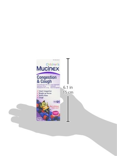 Mucinex Children's Congestion & Cough Liquid, Berrylicious, 6.8oz (Packaging May Vary)