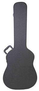 gearlux dreadnought acoustic guitar hardshell case with accessory compartment - black