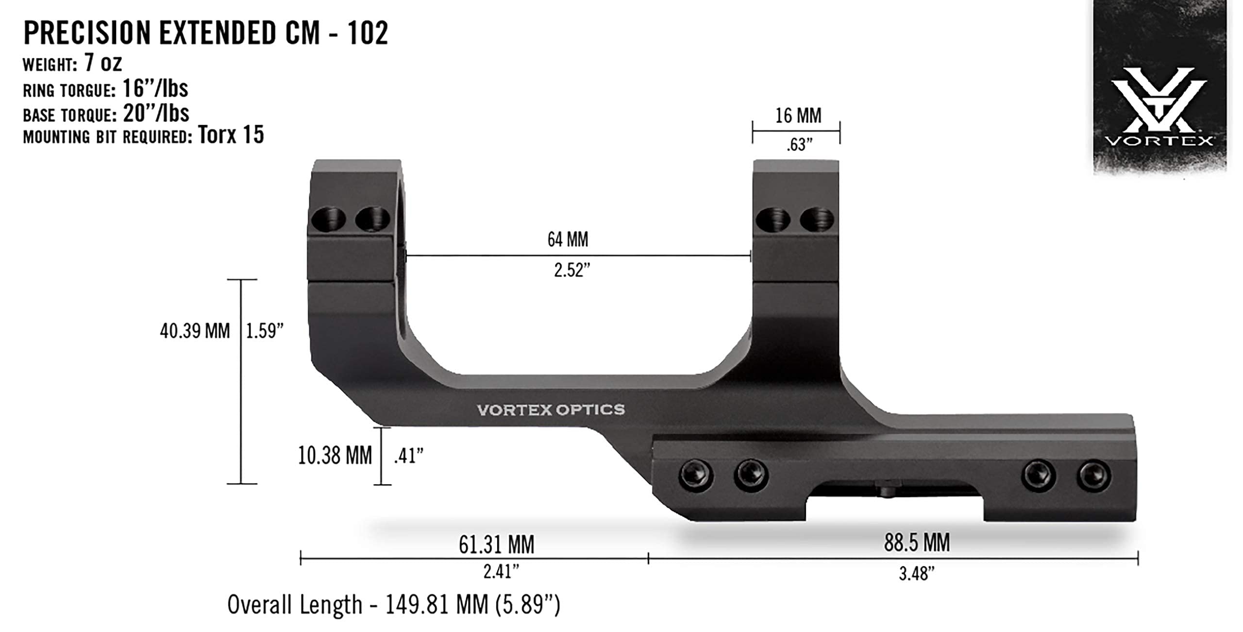 Vortex Optics Sport Cantilever 30mm Mount - 2-Inch Offset