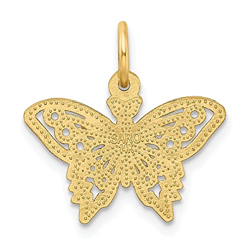 IceCarats 14K Yellow Gold Butterfly Wings Necklace Charm Pendant 18mm x 17mm Only