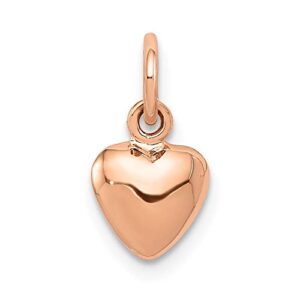 icecarats 14k rose pink gold heart necklace love pendant charm 14mm x 7mm only