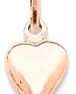 IceCarats 14K Rose Pink Gold Heart Necklace Love Pendant Charm 14mm x 7mm Only