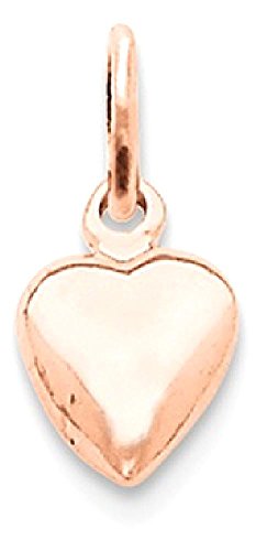 IceCarats 14K Rose Pink Gold Heart Necklace Love Pendant Charm 14mm x 7mm Only