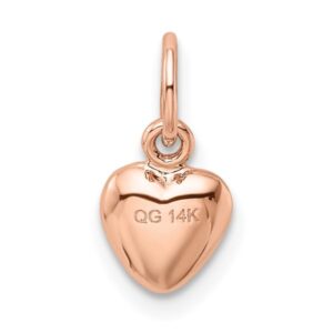 IceCarats 14K Rose Pink Gold Heart Necklace Love Pendant Charm 14mm x 7mm Only