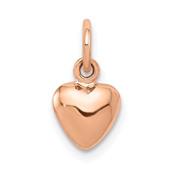 IceCarats 14K Rose Pink Gold Heart Necklace Love Pendant Charm 14mm x 7mm Only