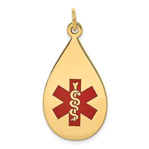 14k yellow gold medical alert necklace charm pendant fine jewelry for women gifts for her