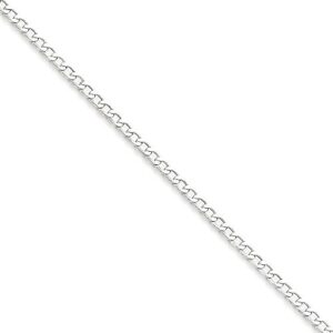 IceCarats 14K White Gold 3.35mm Curb Link Chain Bracelet 7 inch