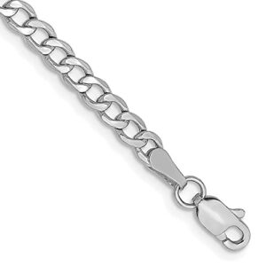 icecarats 14k white gold 3.35mm curb link chain bracelet 7 inch