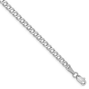 IceCarats 14K White Gold 3.35mm Curb Link Chain Bracelet 7 inch