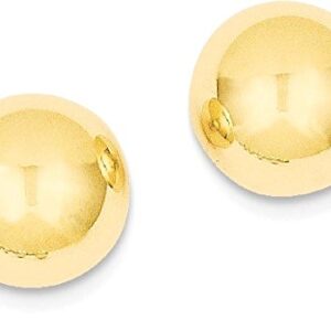 14K Yellow Gold 10mm Ball Stud Earrings