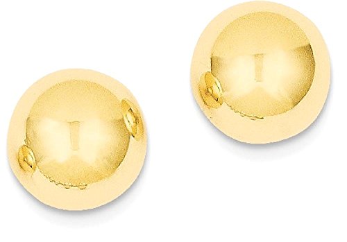 14K Yellow Gold 10mm Ball Stud Earrings