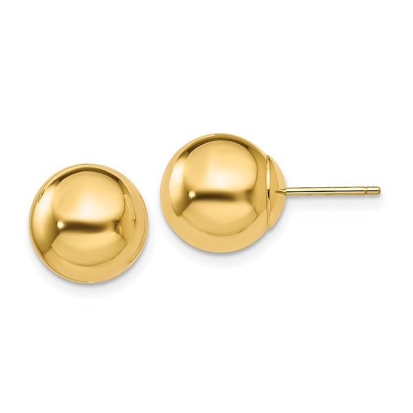 14K Yellow Gold 10mm Ball Stud Earrings