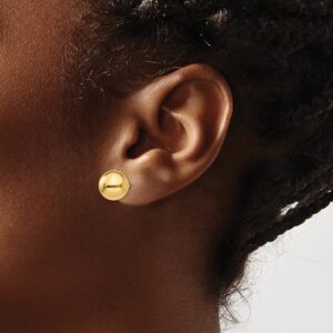 14K Yellow Gold 10mm Ball Stud Earrings