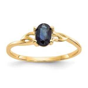 icecarats 14k yellow gold blue sapphire ring gemstone band september birthstone jewelry size 7.00