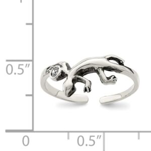 IceCarats 925 Sterling Silver Vintage Lizard Cubic Zirconia CZ Adjustable Toe Ring Open Midi Band Summer Beach Jewelry