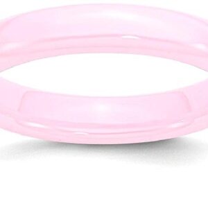 IceCarats Ceramic Pink 4mm Plain Classic Wedding Band Ring Size 7.00