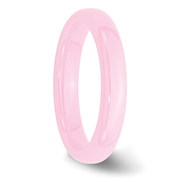 IceCarats Ceramic Pink 4mm Plain Classic Wedding Band Ring Size 7.00