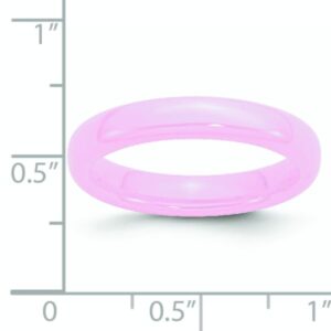 IceCarats Ceramic Pink 4mm Plain Classic Wedding Band Ring Size 7.00