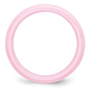 IceCarats Ceramic Pink 4mm Plain Classic Wedding Band Ring Size 7.00