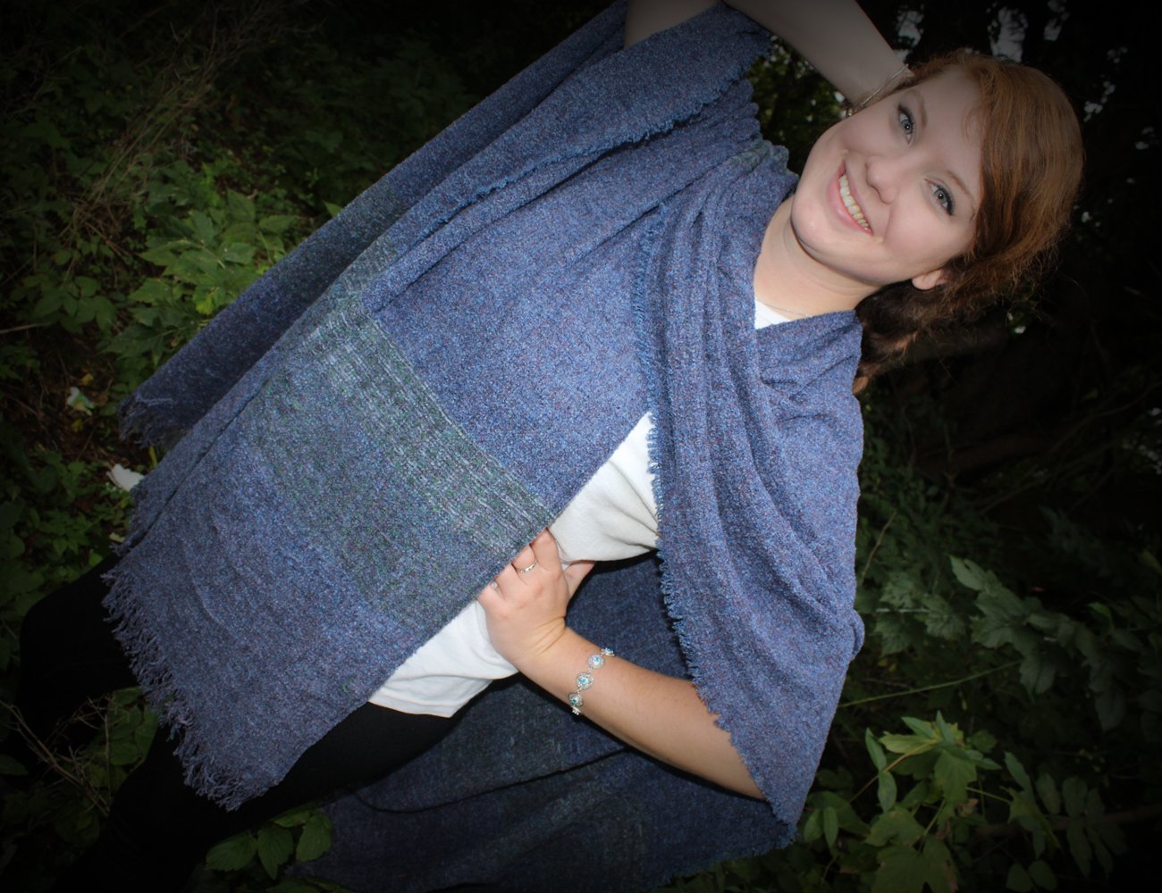 Biddy Murphy Irish 100% Soft Lambswool Pashmina Shawl & Wrap for Women, Mountain Blue