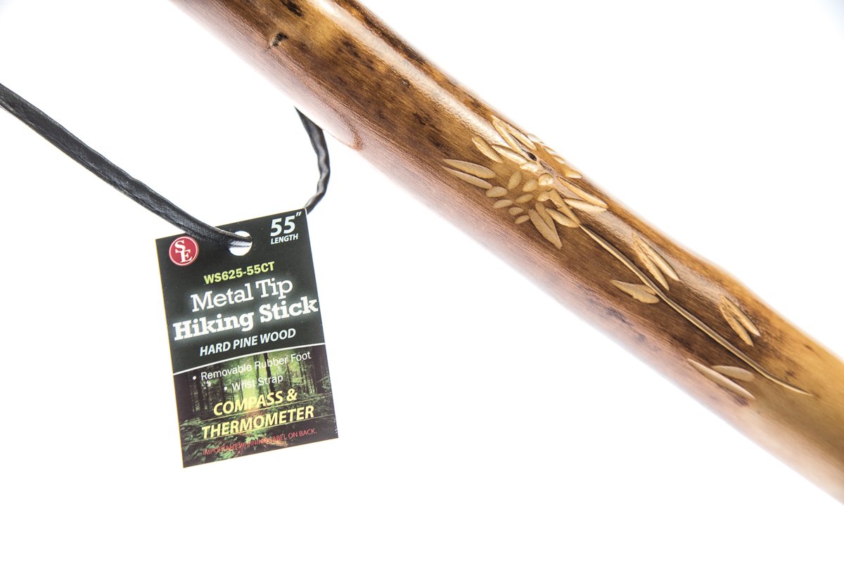 SE Natural Wood Walking Stick - ‎WS62 (55-Foam Grip)