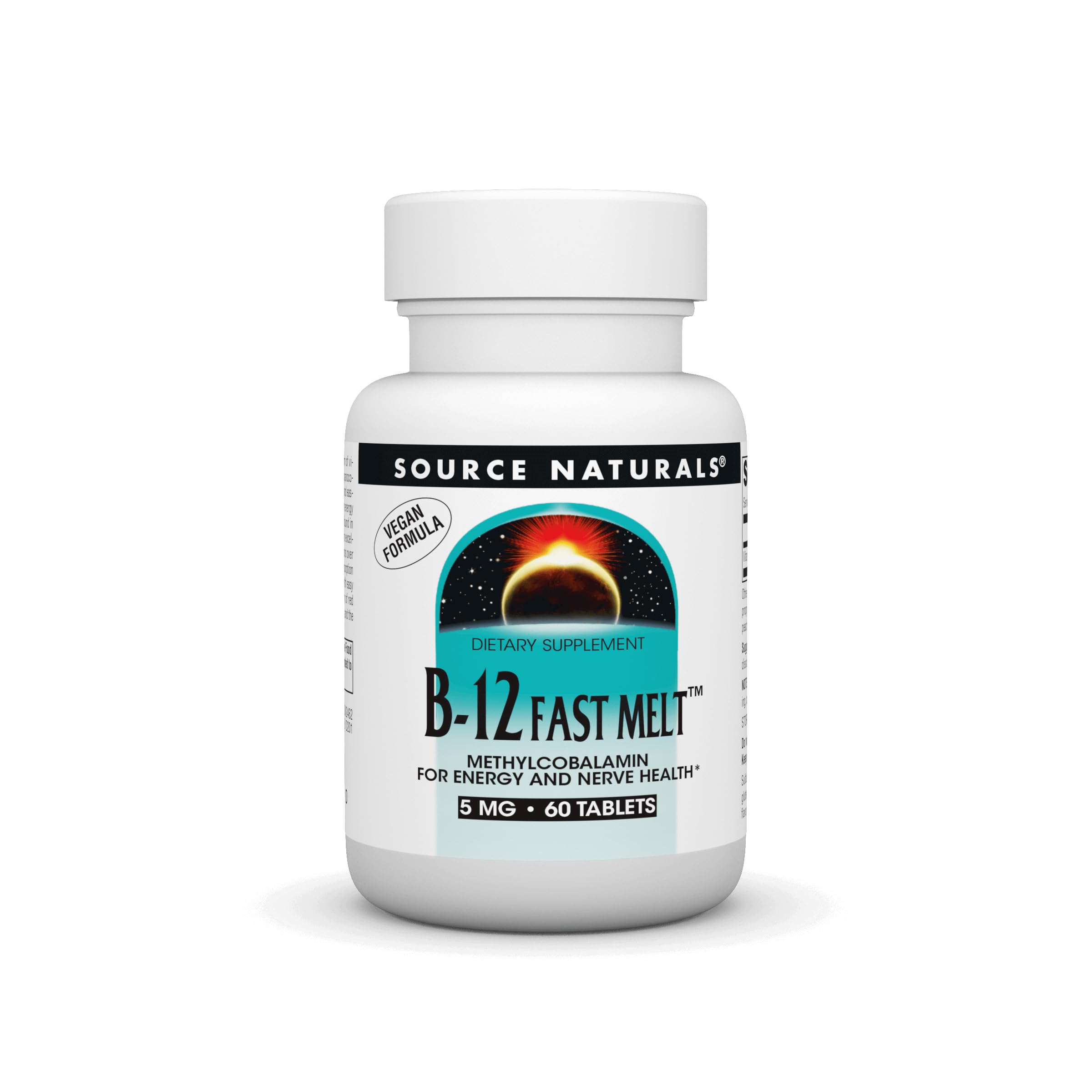 Source Naturals Vitamin B-12 Supports Energy Production* - 5 mg - 60 Fast Melt Vegan Formula