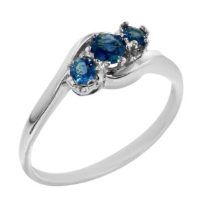 letsbuygold 925 sterling silver natural sapphire womens anniversary ring - size 10.25