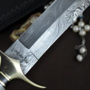 Perkin Handmade Damascus Steel Hunting Knife - Beautifu Hunting Knife with Sheath