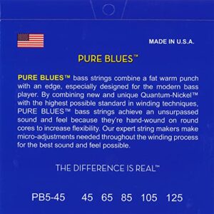 DR Strings PURE BLUES Bass Guitar Strings (PB5-45)