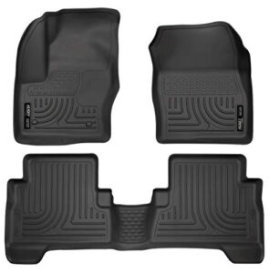 husky liners weatherbeater floor mats | fits 2013 - 2019 ford escape; 2013 - 2018 ford c-max | front & 2nd row, 3-pc black - 99741