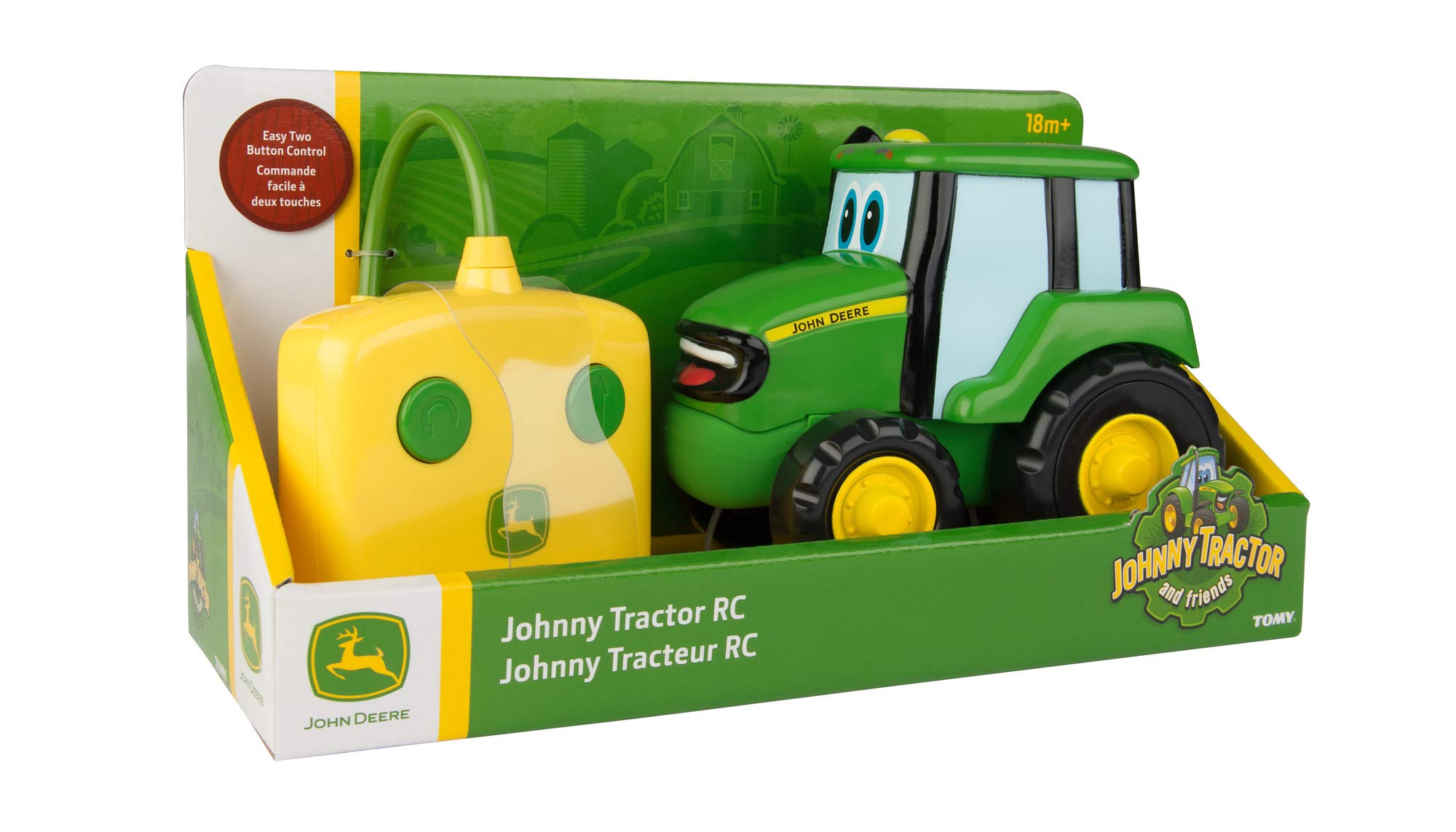 John Deere Radio Controlled Johnny Tractor Toy - Includes Easy to Use Remote Control Toy - Green John Deere Tractor Toys - John Deere Toys - Ages 18 Months and Up