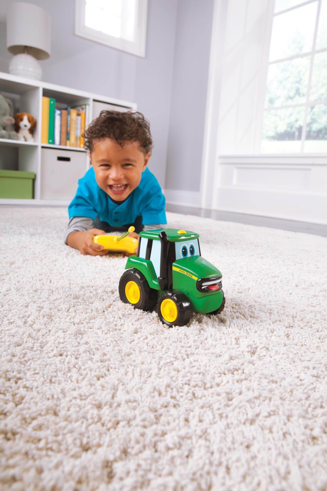 John Deere Radio Controlled Johnny Tractor Toy - Includes Easy to Use Remote Control Toy - Green John Deere Tractor Toys - John Deere Toys - Ages 18 Months and Up