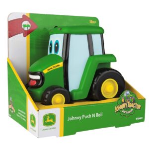 John Deere Johnny Push N Roll Toy Tractor, Ages 18 Months and Up, unisex-children