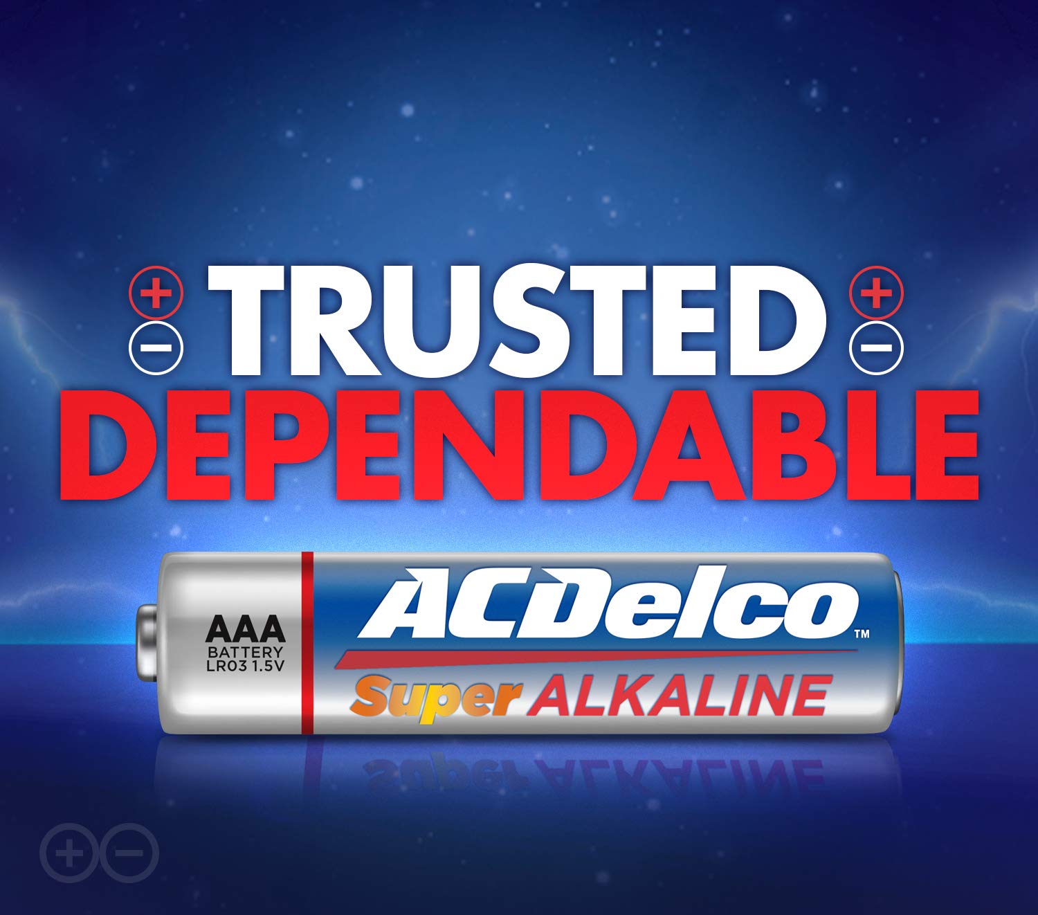 ACDelco 100-Count AAA Batteries, Maximum Power Super Alkaline Battery, 10-Year Shelf Life, Recloseable Packaging