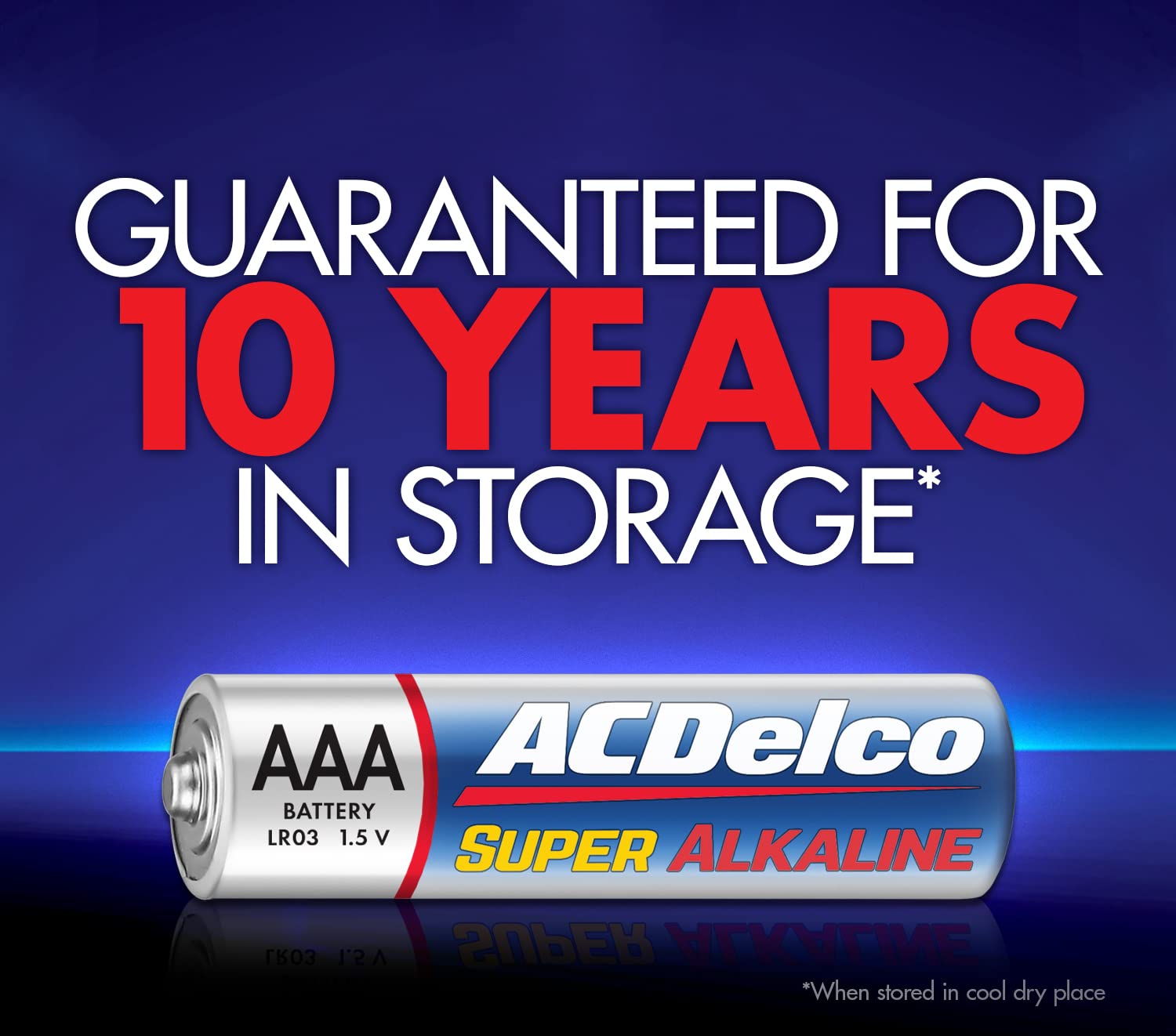 ACDelco 100-Count AAA Batteries, Maximum Power Super Alkaline Battery, 10-Year Shelf Life, Recloseable Packaging