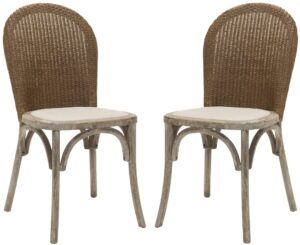 safavieh mercer collection sharon finish taupe side chairs, antique oak, set of 2