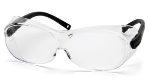 pyramex ots xl safety eyewear black temples clear lens