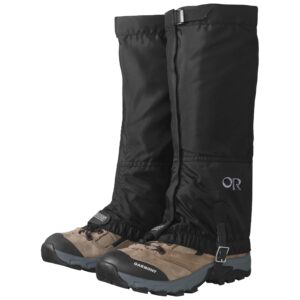 outdoor research women's rocky mt high gaiters black overshoe m, women's 7-9 m,