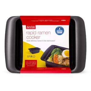 rapid ramen cooker - microwave polypropylene ramen in 3 minutes - bpa free and dishwasher safe - black