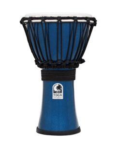 toca tfcdj-7mb freestyle colorsound 7-inch djembe - metallic blue