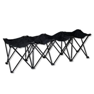 trademark innovations portable folding sports seater bench - sideline collapsible bench - 4 or 6 seats