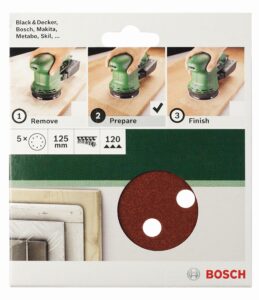 bosch accessories 2609256a25 sanding sheet set for random orbit sanders (5-piece)