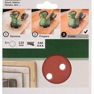 Bosch Accessories 2609256A27 Sanding Sheet Set for Random Orbit Sanders (5-Piece)