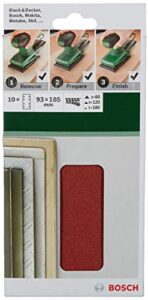 bosch home and garden 2609256a86 10-piece sanding sheet set for orbital sanders 93 x 185, 4 x 60 4 x 120 2 x 180